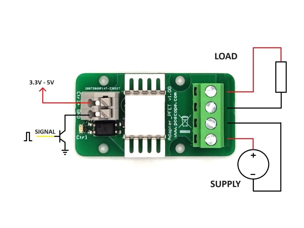 Mosfet Power Switch Adapter - 48V 20A high side switch - Polabs